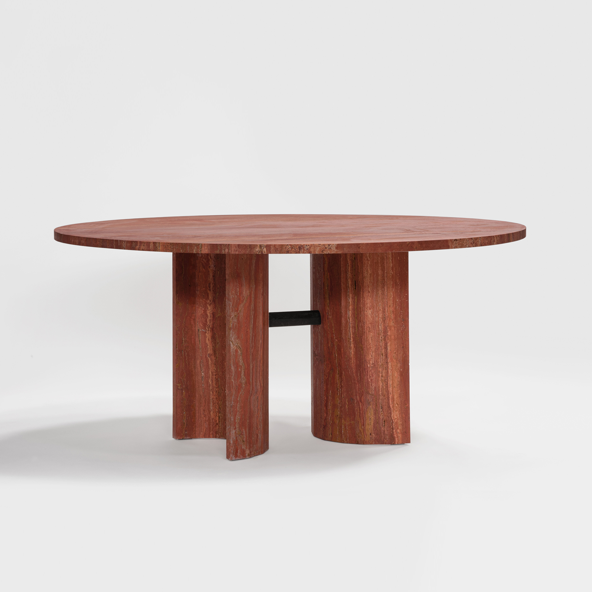 Romane Round Table in Persian red travertine - Ormond Editions